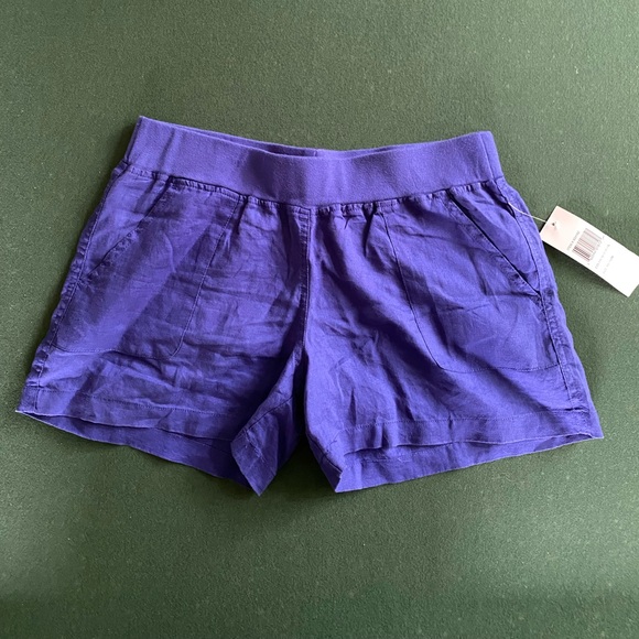 Allen Allen | Shorts | Allen Allen Blue Linen Shorts Nwt | Poshmark